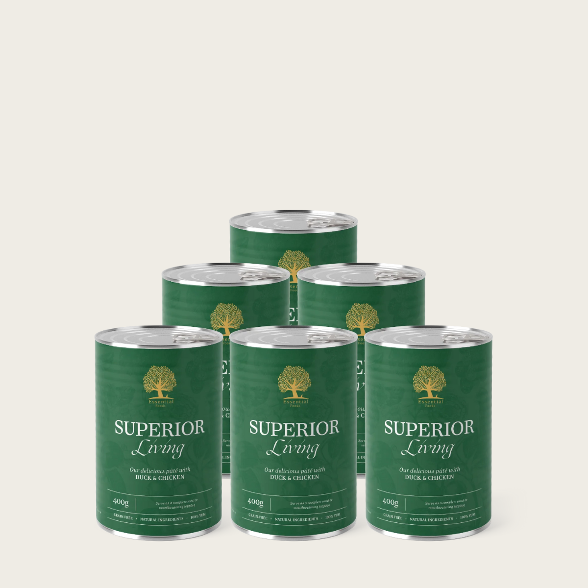 Essential Superior Living Pastete // Nassfutter mit Ente und Huhn (6 x ...